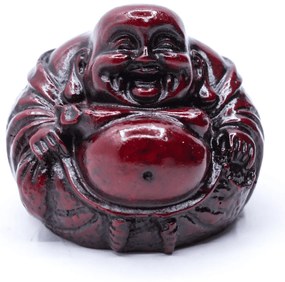 Milujeme Kameny Smějící se Buddha hojnosti - soška Feng shui - vínová