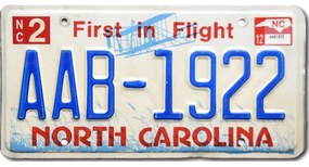 Americká SPZ North Carolina First in Flight