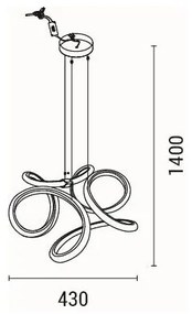 LED Lustr na lanku SATURN LED/38W/230V 3000K