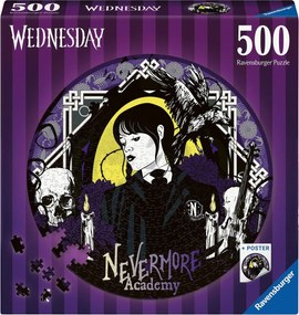 RAVENSBURGER Puzzle kruhové Wednesday 500 dílků 52cm skládačka 2417573