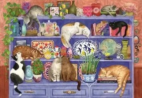 Ravensburger Puzzle: Kočky v regálu / 200 dílků / od 8 let