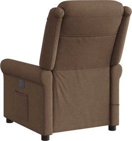 Elektrické masážní polohovací křeslo hnědé textil 3303308