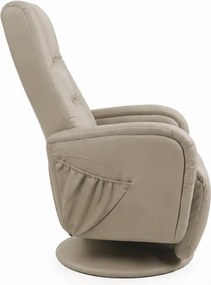 relaxační, polohovací křeslo s masážními funkcemi, ekokůže cappuccino, nosnost 140 kg, Halmar PULSAR