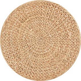 HOMCOM Taburet s úložným prostorem Taburet na nohy s úložným boxem, odnímatelné víko, slaměný ratan, khaki, Ø43x43cm| Aosom