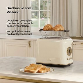 Klarstein Victoria toustovač | 2-slotový toustovač | 800 W | 7 stupňů opečení | držák na housky