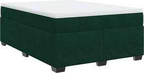 Box spring postel s matrací tmavě zelená 140x200 cm samet 3285290