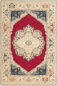 Kusový koberec vlněný Dywilan Polonia Palazzo Velvet Red béžový červený Rozměr: 235x350 cm