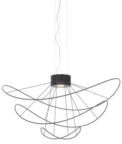 Axolight Hoops 3, černé závěsné svítidlo, 2x17,5W LED 3000K stmívatelné, prům. 100cm, výška 54cm