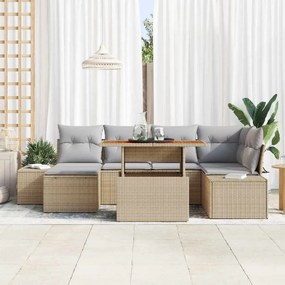 Sada zahradních pohovek 7 ks Beige a šedá 3349986