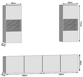 Sestava Imperium 7 - bílá / dub sonoma