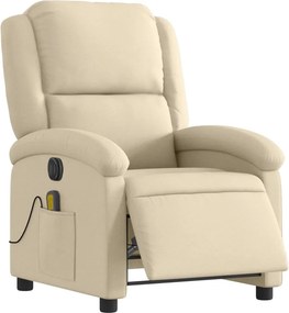 Elektrické masážní polohovací křeslo krémové textil 3204161