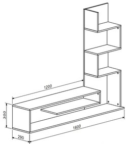 Obývací stěna PAGET barva dub dub sonoma/bílá