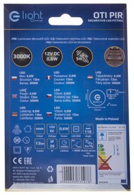Schodišťové LED svítidlo Oti, 1x LED 0,6w, 3000k, s, pohybový senzor