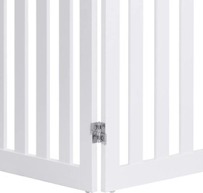 Costway Zábrana pro psy 89 cm vysoká 2 panely Ochranné dřevěné skládací (bílé