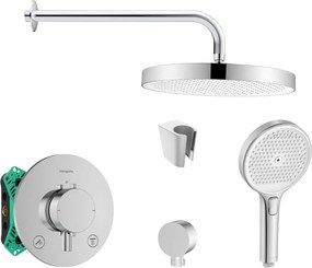 SANITINO - Sprchový set s termostatem a tělesem pod omítku Hansgrohe, příslušenství kielle, chrom SANI21HKK014