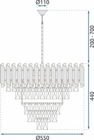 Toolight Toolight, stropní závěsná křišťálová lampa 9xE14 APP1058-CP, černá-zlatá, OSW-04400