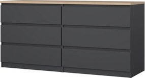 Tmavě šedá komoda 154x76x50 cm Naia – Tvilum