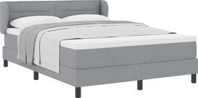 Postel s boxspringem s čelo Světle šedá 140 x 190 cm textil 3339954