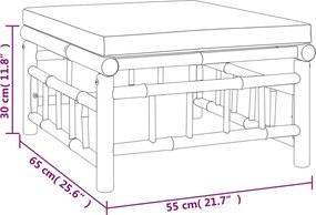 vidaXL Zahradní podnožka s krémově bílou poduškou bambus [362310] Barva: krémová