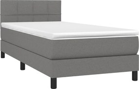 Box spring postel s matrací a LED tmavě šedá 80 x 200 cm textil 3133110