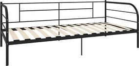 Rám denní postele černý kov 90 x 200 cm 284673