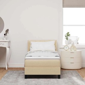 Postel s boxspringem s čelo Krémová 200 x 80 cm textil 3341137