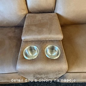 Sedací souprava MALAGA | 248x276 cm | UNIVERZÁLNÍ levá i pravá | s FUNKCÍ RELAX | hnědá látka  | EXTRA POHODLNÉ