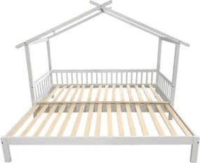 Montessori postel s přistýlkou, bílá, 90x200, KESIO Kondela 0000412662