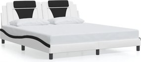 Rám postele Viana s LED bez matrace bílý a černý 180x200 cm 3214042