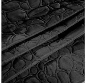 Černý přehoz na postel se vzorem STONE 220x240 cm