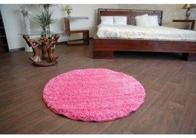 Kusový koberec Shaggy Roy růžový kruh 120cm