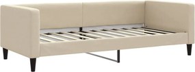 Válenda s přistýlkou a zásuvkami krémová 90 x 200 cm textil 3196636
