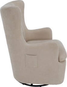 Relaxační otočné křeslo, šedobéžová, MAREN