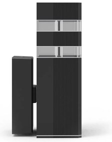 Exteriérové ​​nástěnné svítidlo Vini, 1x skleněné/černé hliníkové stínítko, (18 cm)