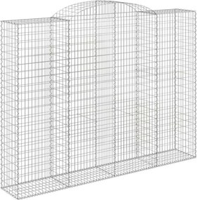 Klenuté gabionové koše 4 ks 300x50x220/240cm pozinkované železo 3146811