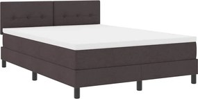 Postel s boxspringem s čelo Tmavě hnědá 140 x 200 cm textil 3338695