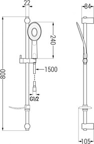 Mexen sprchový set DF73, chrom, 785734582-00