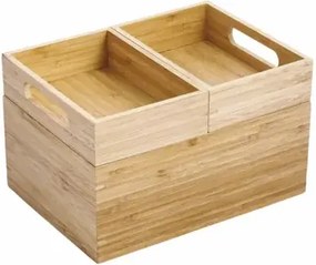 MSV ISALYS stohovatelný organizér bambus - 3 přihrádky