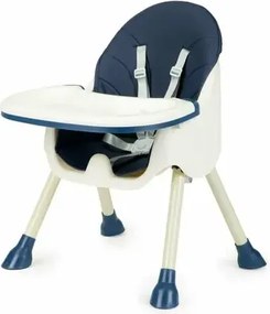 ECOTOYS Jídelní židlička 2v1 modrá / od 6 měsíců