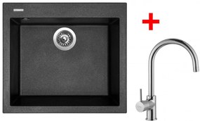 Sinks CUBE 560 Metalblack+VITALIA CU56074VICL