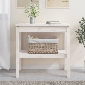 Konzolový stolek bílý 80 x 40 x 75 cm masivní borové dřevo - Default Title