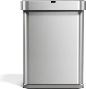 Bezdotykový ocelový odpadkový koš ve stříbrné barvě 58 l Sensor – simplehuman