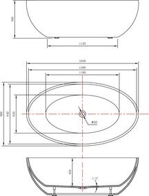 Polysan Polysan, CORYN volně stojící vana 165x90x58cm, bílá, 68651