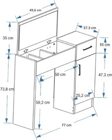 JUKTA toaletní stolek se zrcadlem, bílá