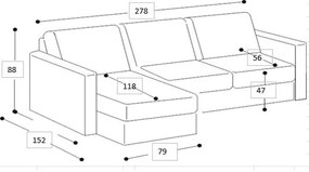 Světle šedá rohová pohovka (levý roh) Oslo - Scandic