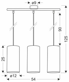 Lustr na lanku FLERI 3xE27/60W/230V ratan