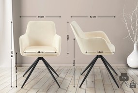 Jídelní židle Olema samet – krémová