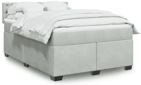 Box spring postel s matrací světle šedá 140x190 cm samet 3288618