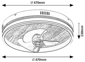 Rabalux 71016 stropní ventilátor s LED světlem Faustine, černá