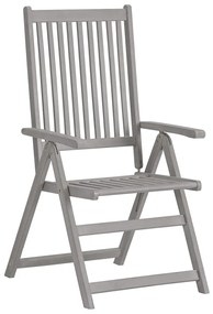 Zahradní polohovací židle s poduškami 8 ks šedé akáciové dřevo,  3075146